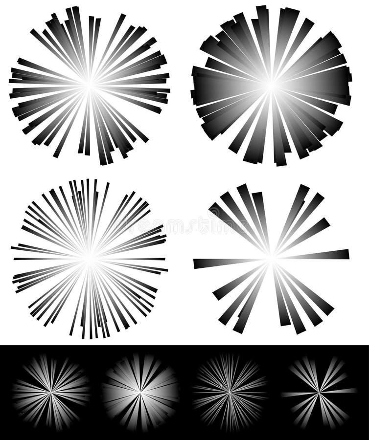 Radiating Beams, Rays Elements Stock Vector - Illustration of optical ...