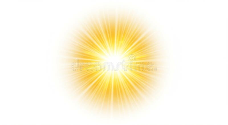 Radiating Bright Yellow and White Light Forms a Symmetrical Starburst ...