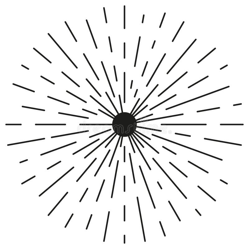 Radiating Burst Shape. Abstract Explosion Lines. Black Vector Pattern ...