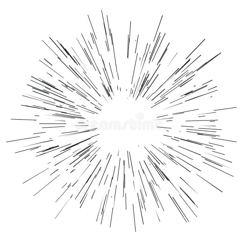 Radiating from the Center of Thinbeams, Lines. Vector Illustration ...