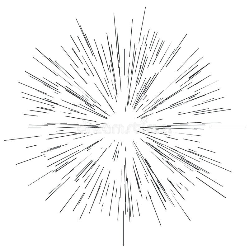 Radiating from the Center of Thinbeams, Lines. Vector Illustration ...