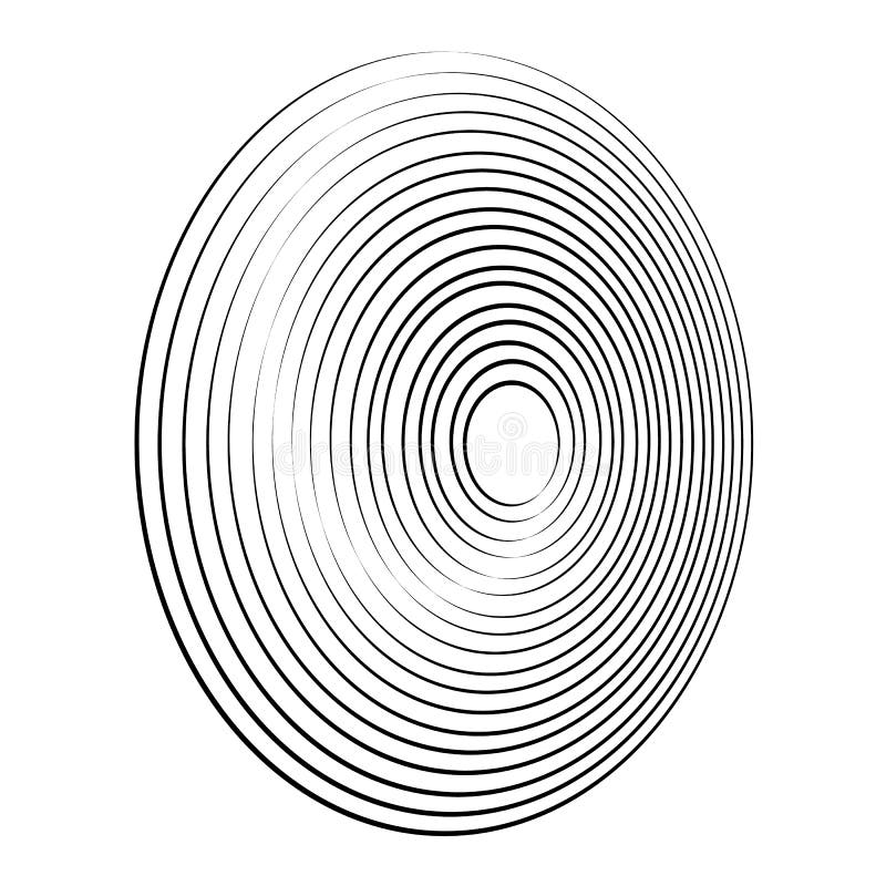 Radiating, Concentric Circles Abstract Monochrome Vector Graphic Stock ...