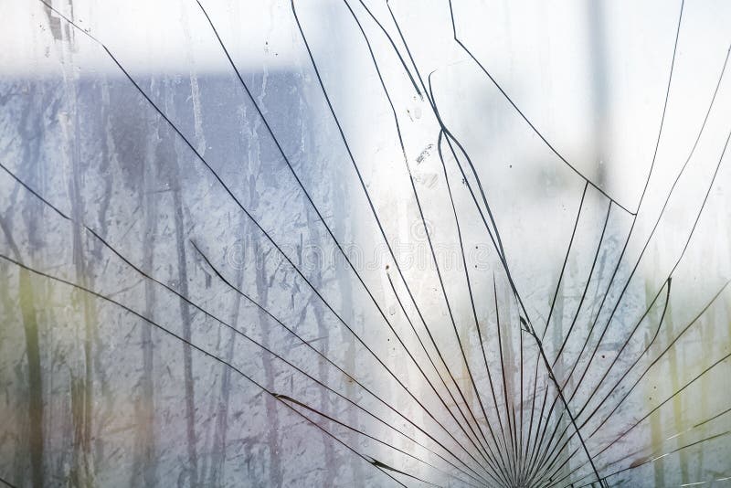 Radiating Cracks on a Broken Window Stock Image - Image of dirty ...