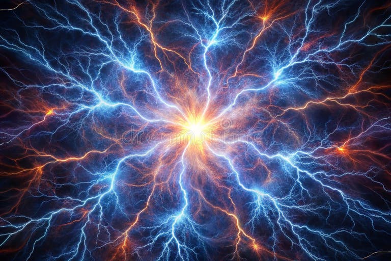 Radiating Electrical Discharge, Abstract Design, Central Explosion ...