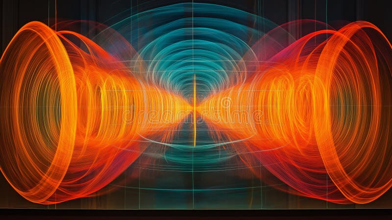 Radiating Energy Fields Emanating from a Central Point Stock Image ...