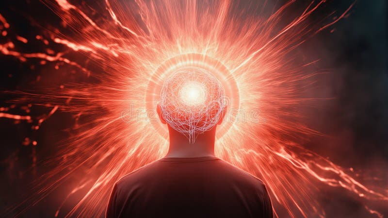 Radiating Energy Fields Emanating from a Central Point Stock Photo ...