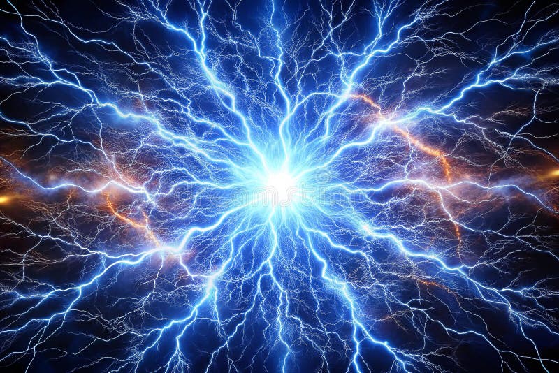 Radiating Energy, Powerful Electrical Discharge, Abstract Background ...