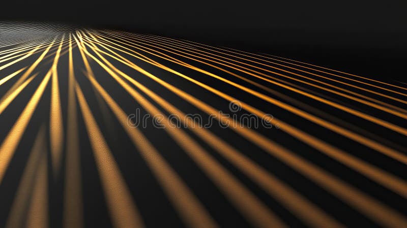 Radiating Golden Light Rays in a Minimalist Black Space for Modern ...