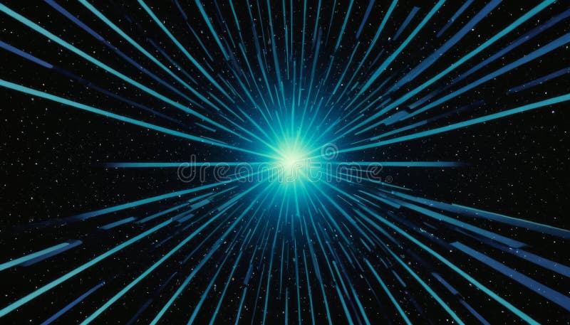 Radiating Light Burst in Outer Space with Starry Backdrop Stock Image ...