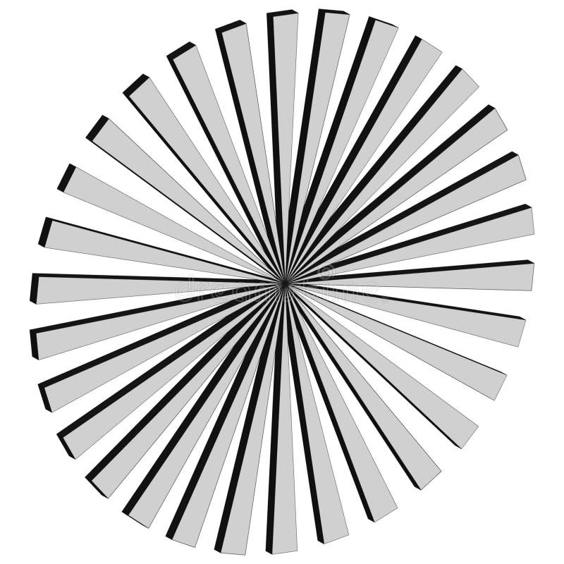 Radiating Lines Pattern. Geometric Optical Illusion. Black and White ...