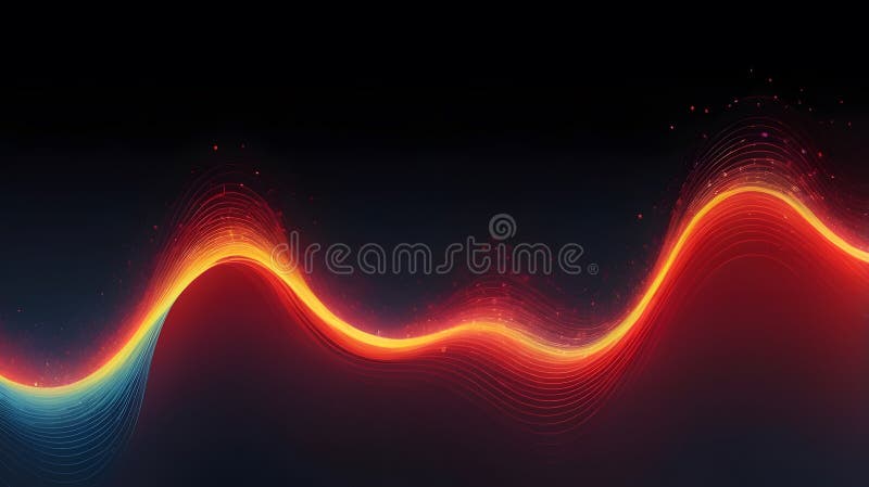 Radiating Neon Sound Waves in Gradient Tones with Sparkling Accents on ...