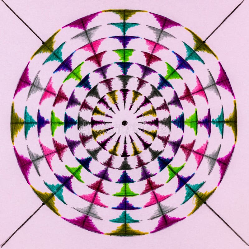 Radiating Patten of Lines.dots and Triangles. Stock Illustration ...