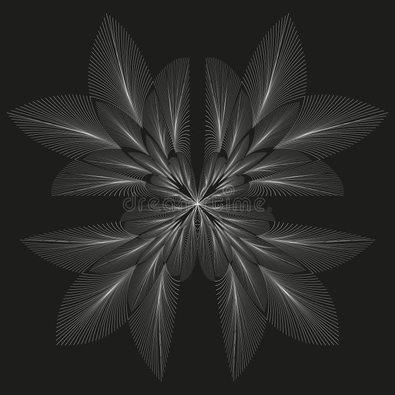 Radiating Petal Shape. Glowing Flower Figure. Symmetrical Line Element ...