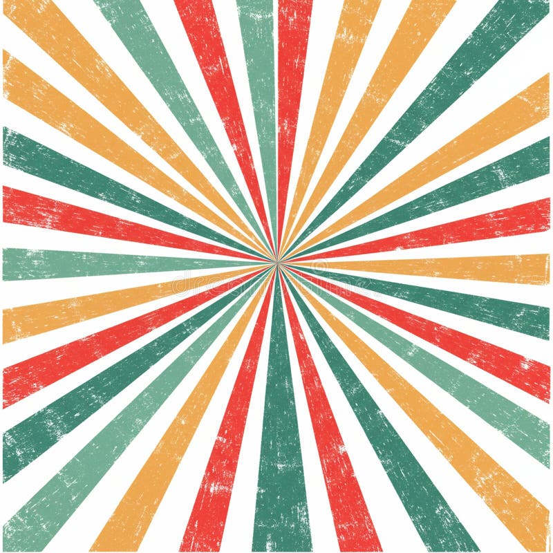 Radiating Retro Rays in a Distressed Texture Create a Starburst Pattern ...