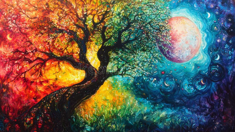 Radiating Spectrum: a Burst of Vibrant Colors. Generative AI Stock ...