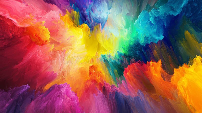Radiating Spectrum: a Burst of Vibrant Colors. Generative AI Stock ...