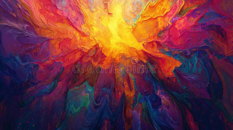 Radiating Spectrum: a Burst of Vibrant Colors. Generative AI Stock ...