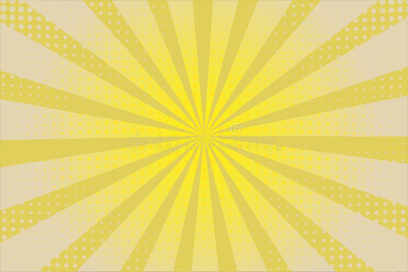 Yellow Vintage Abstract Pop Art Comic Style Sunburst Retro Rays ...