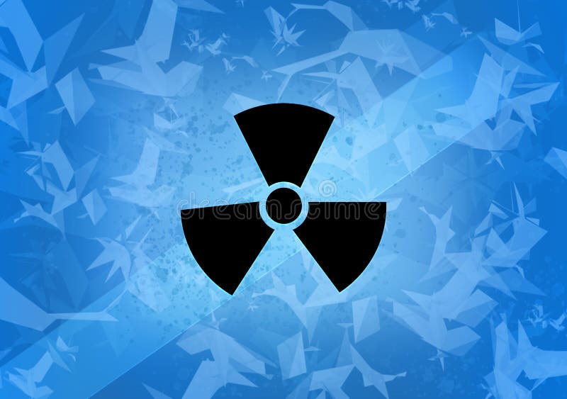 Radiation Aesthetic Abstract Icon on Blue Background Stock Illustration ...