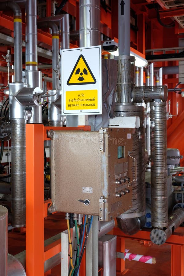 Radiation Caution on Multi Phase Flow Meter on Oil and Gas Platform ...