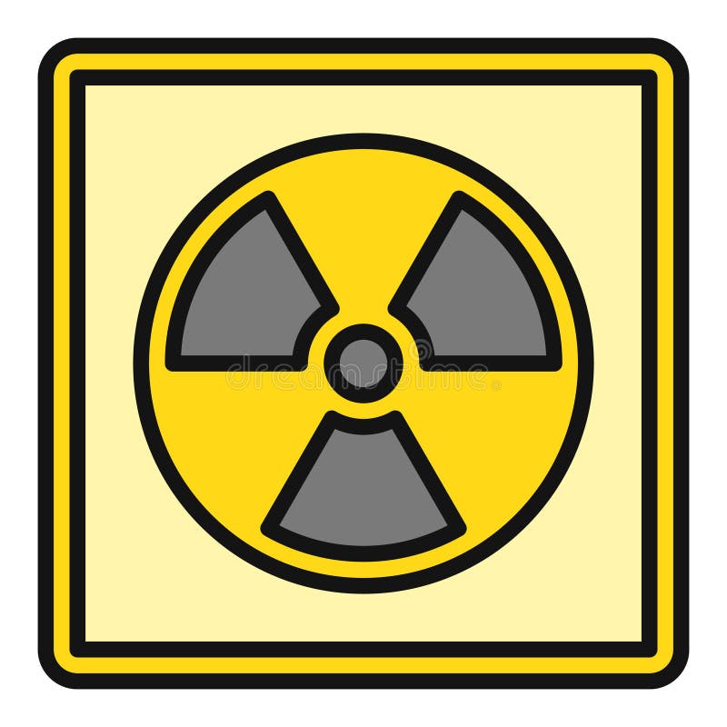 Radiation Danger Zone Vector Colored Square Icon or Design Element ...