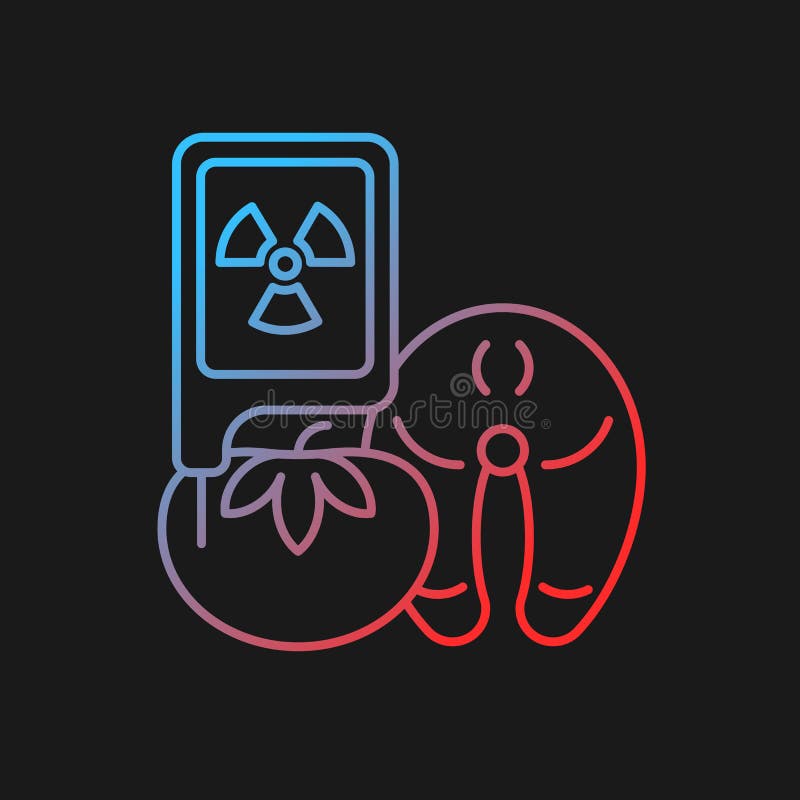 Radiation in Food Testing Gradient Vector Icon for Dark Theme Stock ...