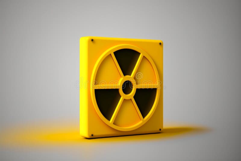Radiation Hazard Sign in 3d Style on Solid Color Background. Stock ...