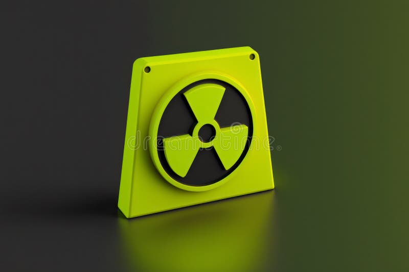 Radiation Hazard Sign in 3d Style on Solid Color Background ...