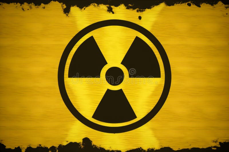 Radiation Hazard Sign in 3d Style on Solid Color Background ...