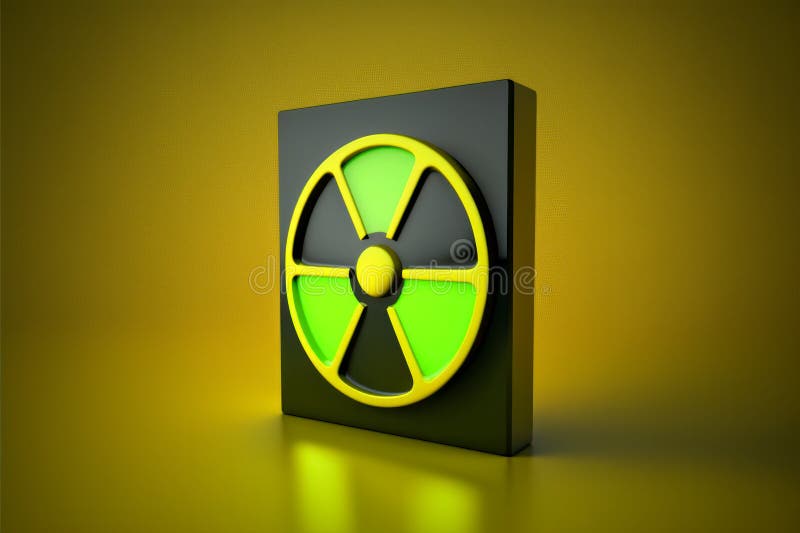 Radiation Hazard Sign in 3d Style on Solid Color Background. Stock ...