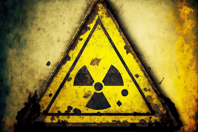 Radiation Hazard Sign Hanging on Light Wall Stock Illustration ...