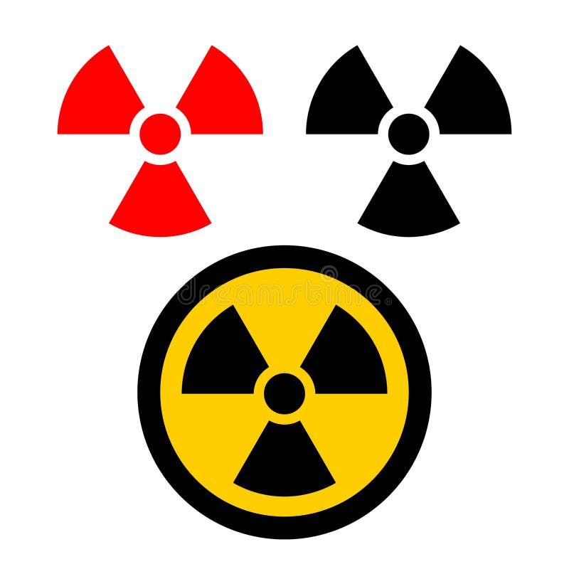 Radiation Hazard Sign, Set of Black, Red and Yellow Background. Vector ...