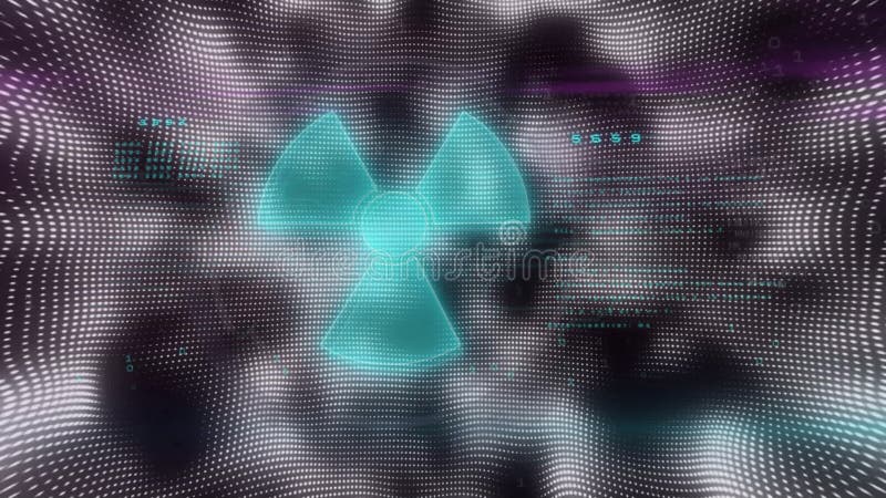 Radiation Hazard Symbol Animation Over Digital Wave Pattern with ...