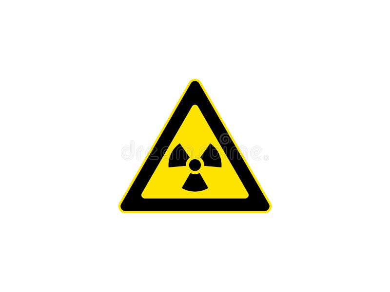 Radiation Hazard Warning Sign on a Yellow Triangular Board Stock Vector ...