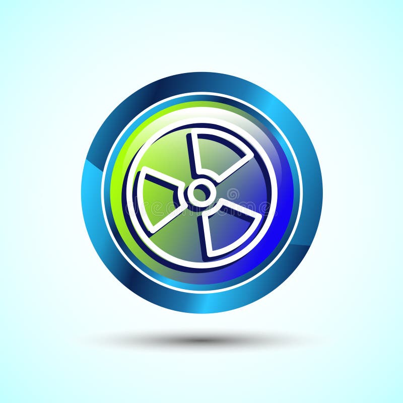 Radiation Icon Design Illustration, Biological Hazard Icon, Glossy ...