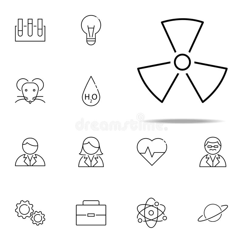 Radiation Icon. Scientifics Study Icons Universal Set for Web and ...