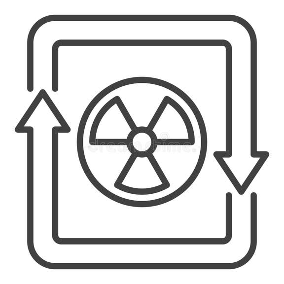 Radiation Inside Arrows Vector Nuclear Zone Thin Line Icon or Symbol ...