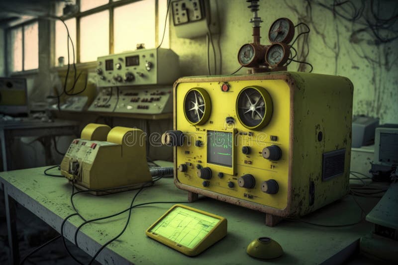 Radiation Lab with Geiger Counters and Dosimeters. Generative AI Stock ...
