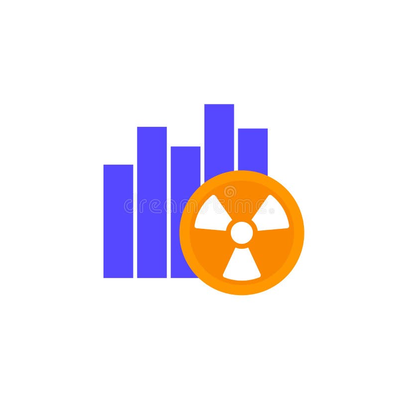 Radiation Level Icon with a Graph Stock Vector - Illustration of count ...