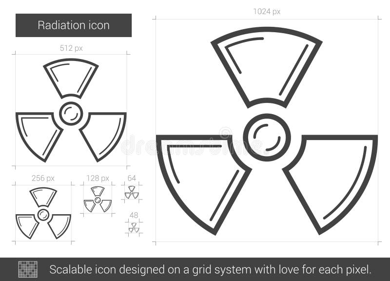 Radiation line icon. stock vector. Illustration of contour - 80695496