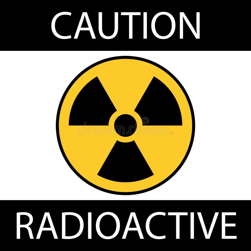 Radiation Nuclear Sign Caution Radioactive Yellow Circle Background ...