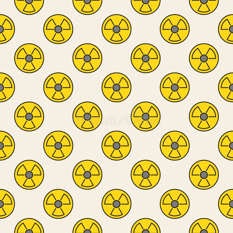 Radiation Pollution Vector Radioactive Hazard Colored Seamless Pattern ...