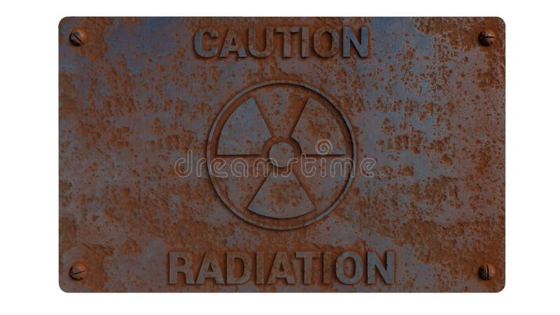 Radiation rusted sign stock illustration. Illustration of atom - 244058009