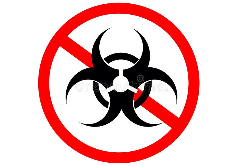 Radiation Sign in a Crossed Out Red Circle Prohibited Stock Vector ...