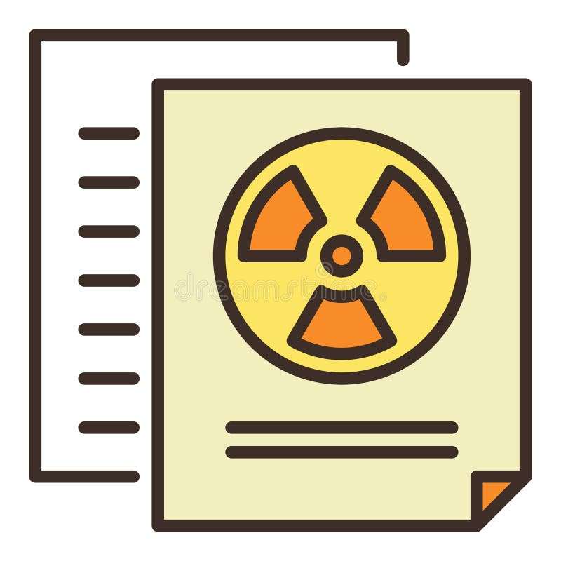 Radiation Sign on Documents Vector Colored Icon or Logo Element Stock ...