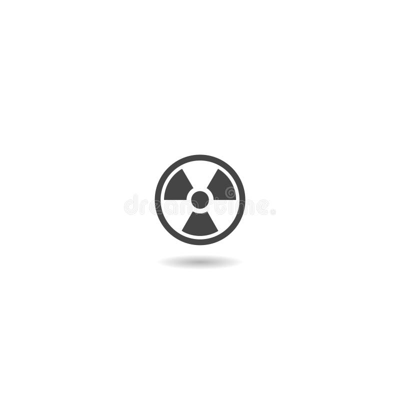 Radiation Sign Icon with Shadow Stock Vector - Illustration of shadow ...