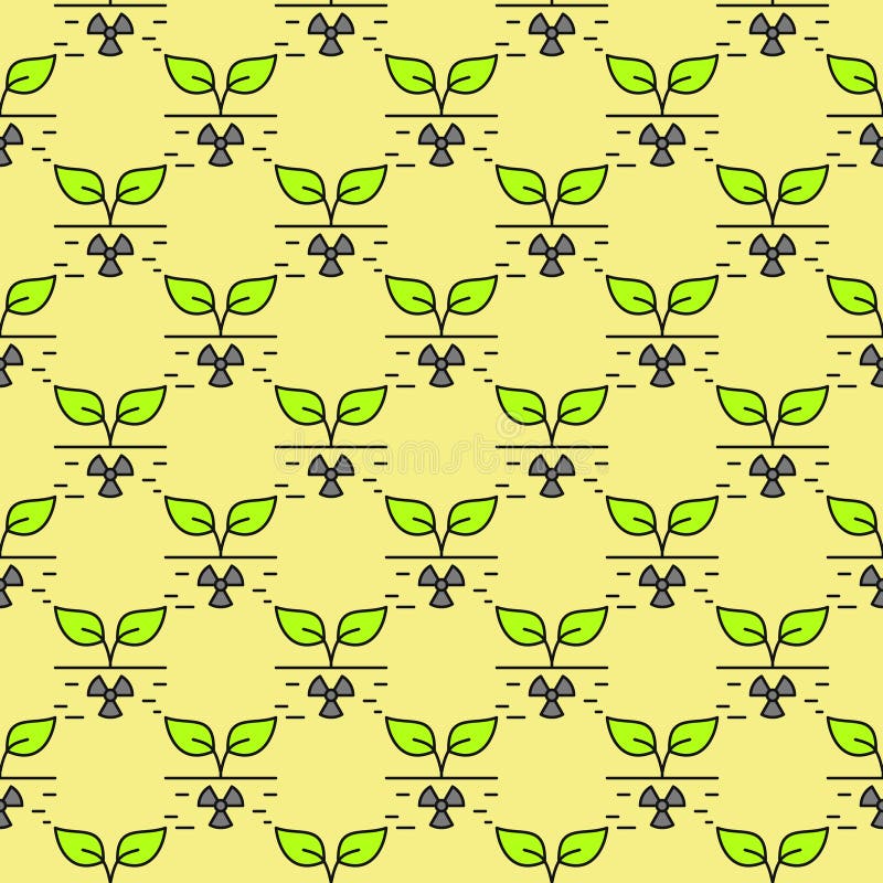 Radiation in Soil Vector Radioactive Hazard Colored Seamless Pattern ...