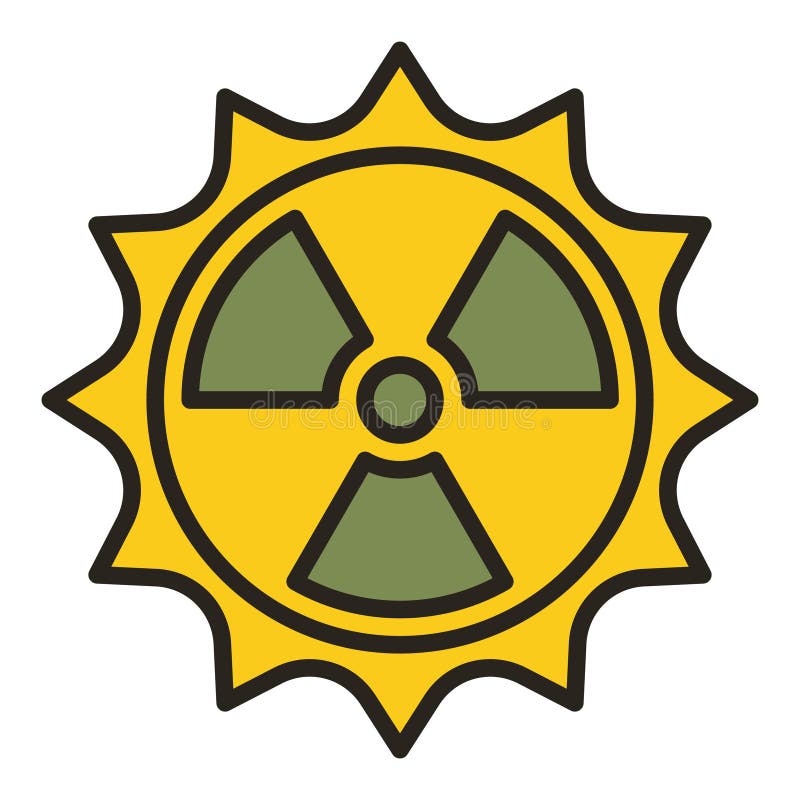 Radiation from Sun Vector Space Nuclear Weapon Colored Icon or Logo ...