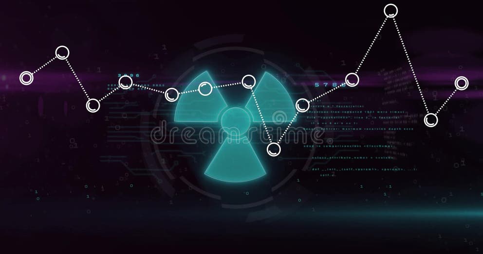 Radiation Symbol with Connected Nodes and Data Points, Scientific Data ...