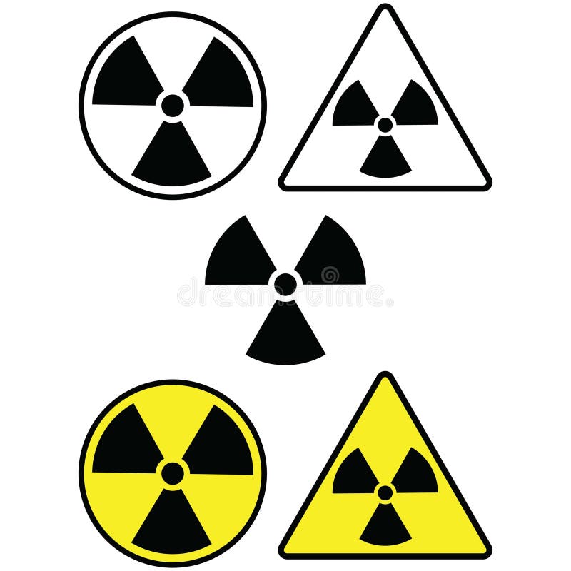 Radiation Symbol and Signs, Circle and Triangle Stock Vector ...